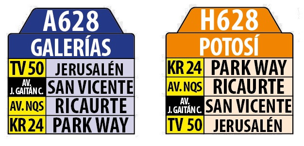 Ruta H628-A628 :: SITP Bogotá D.C.